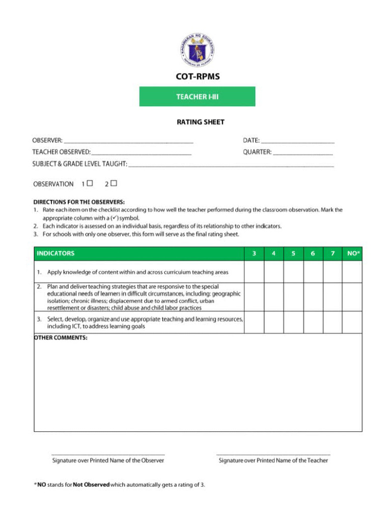 CO1-Rating-Sheet | PDF