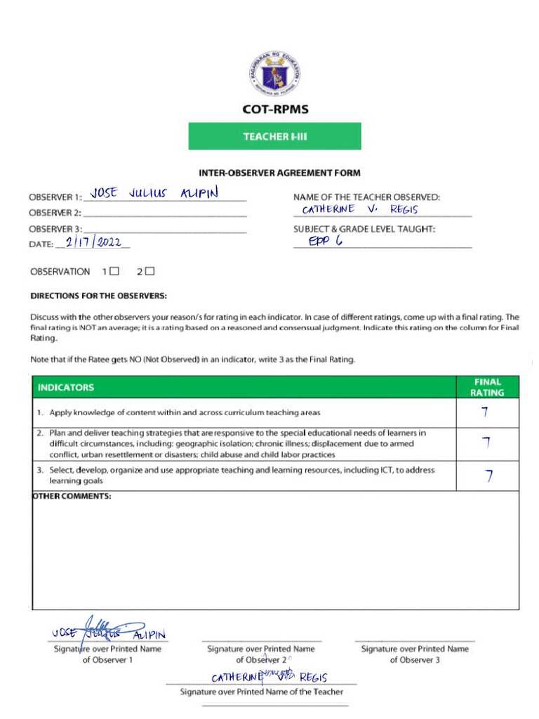 CO1 Inter Observer | PDF