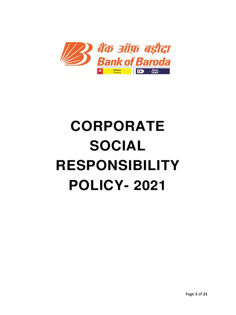 CSR Policy 2021 Website 07 15 | PDF | Corporate Social Responsibility ...