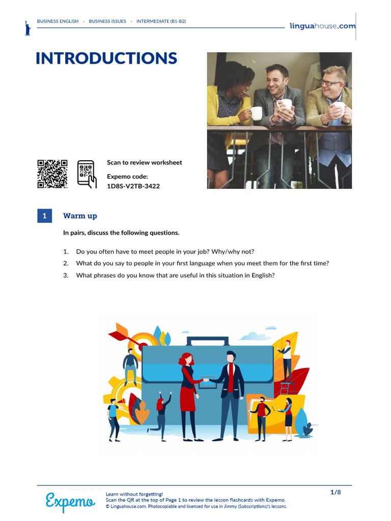 Business English: Introductions Guide | PDF | Human Communication