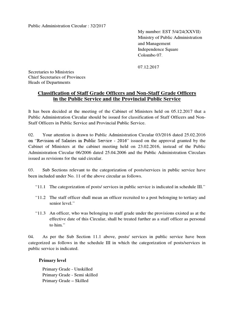 Classification of Public Service Officers | PDF | Inspector | Government