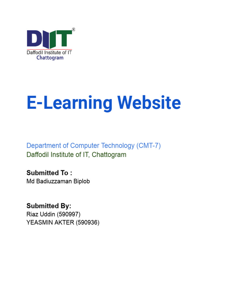 E-Learning Website | PDF | Educational Technology | Software ...