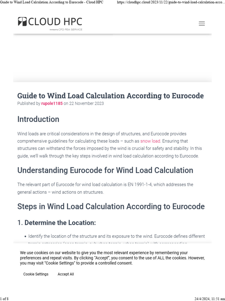 Guide To Wind Load Calculation According To Eurocode Cloud Hpc Pdf 6272