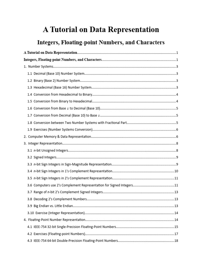 Tut12 Data Representation | PDF | Integer (Computer Science) | Character Encoding