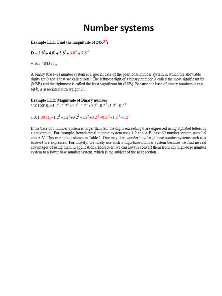 Tut11 Number System - Exercises | PDF | Decimal | Arithmetic