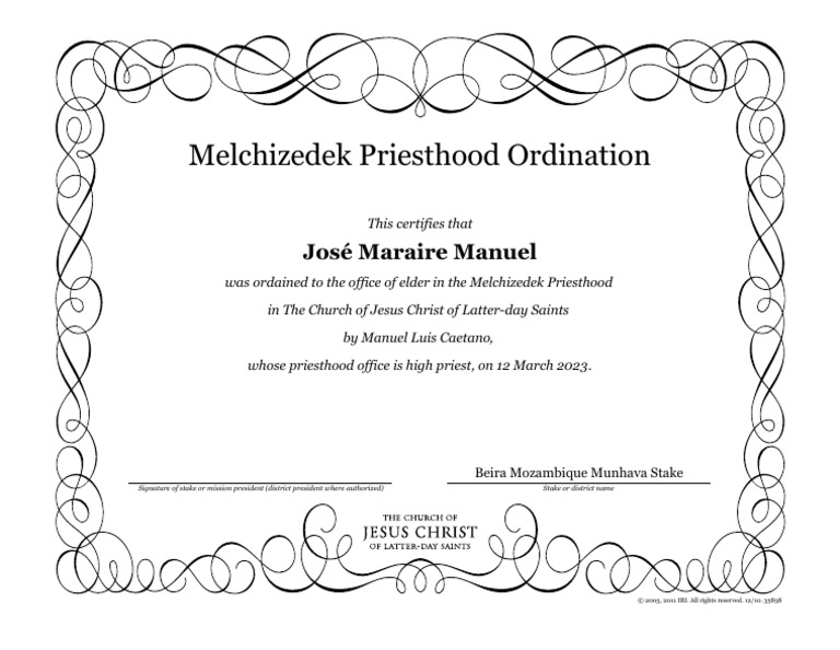 Melchizedek Priesthood Ordination | PDF