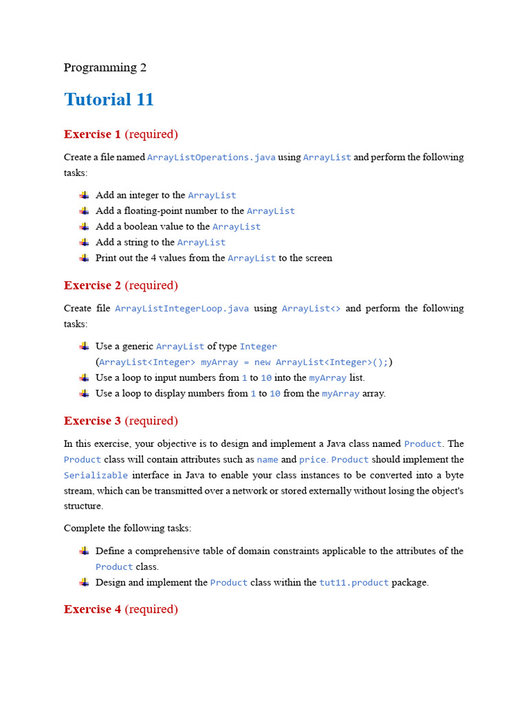 Tutorial 11 | PDF | Method (Computer Programming) | Data Type
