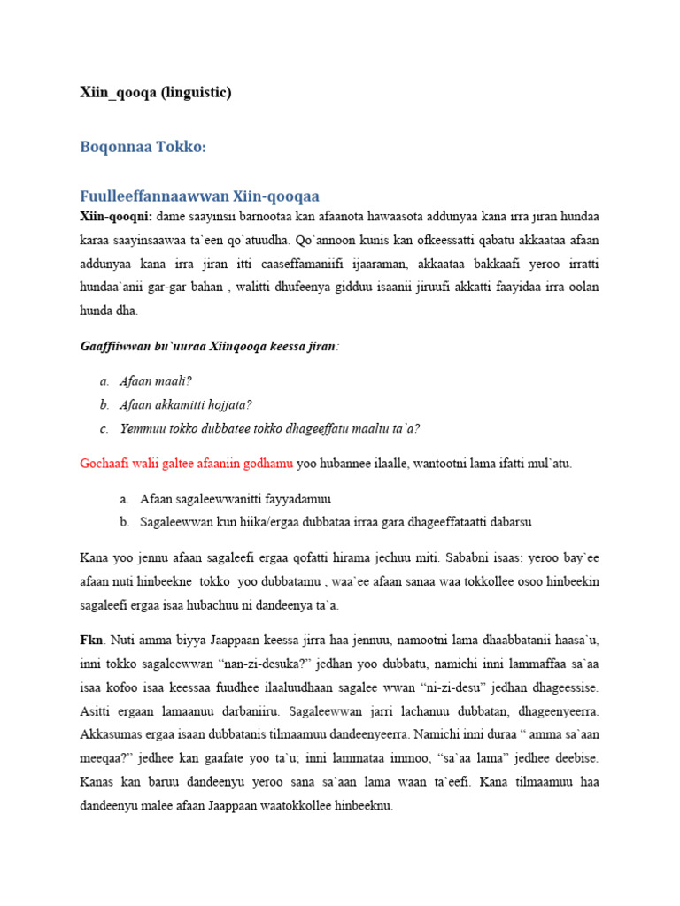 Xiin Qooqa | PDF