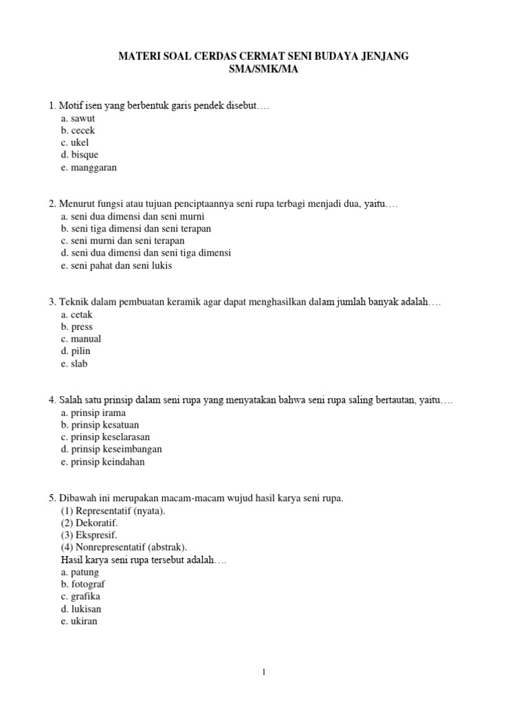 Soal CC Disporbudpar LB | PDF | Klasik