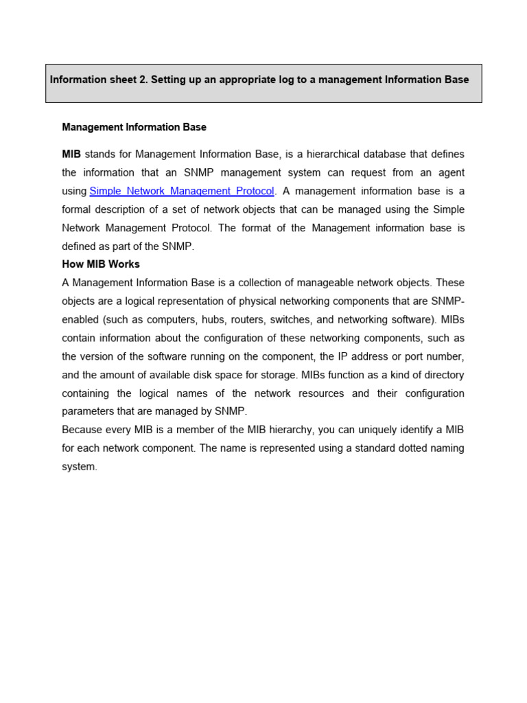 Management Information Base | PDF