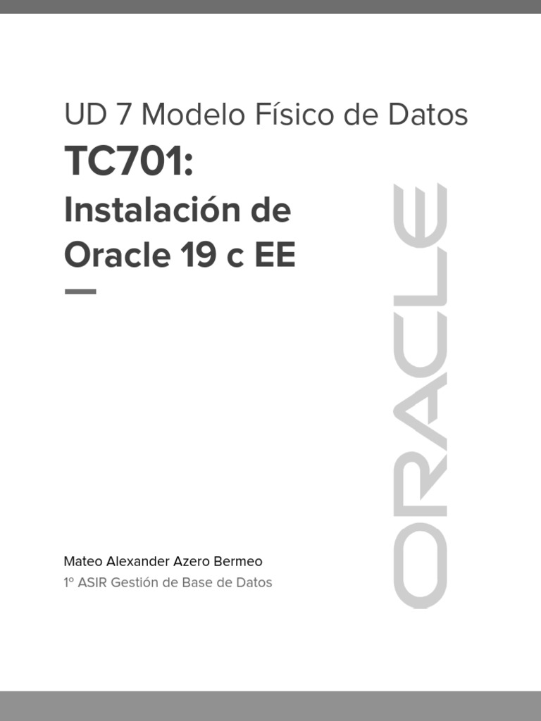 TC701 - Instalación de Oracle 19c EE (NUEVO) | PDF | Microsoft Windows ...