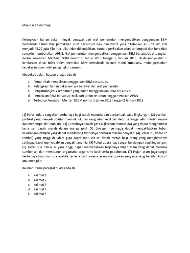 Membaca Skimming | PDF