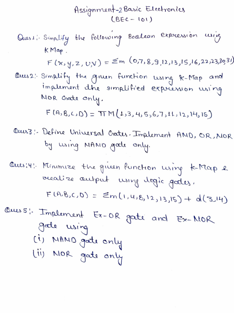 Assignment Basic Electronics | PDF | Semiconductors | Condensed Matter ...
