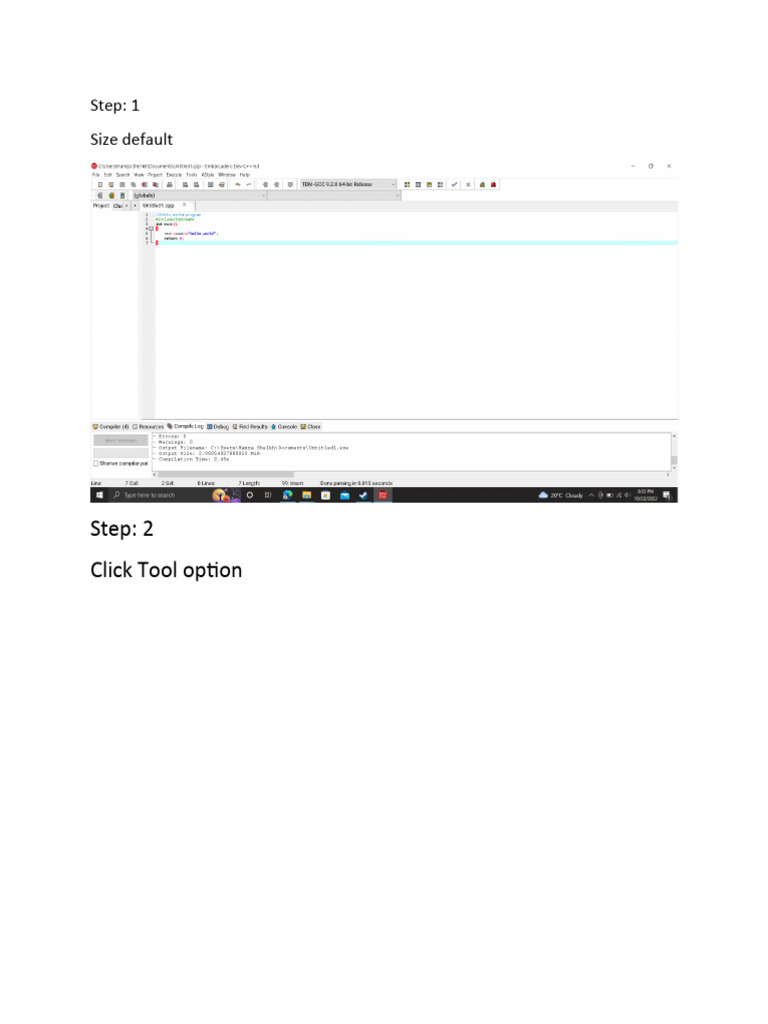 Steps To Change Font Size in Dev C++ | PDF