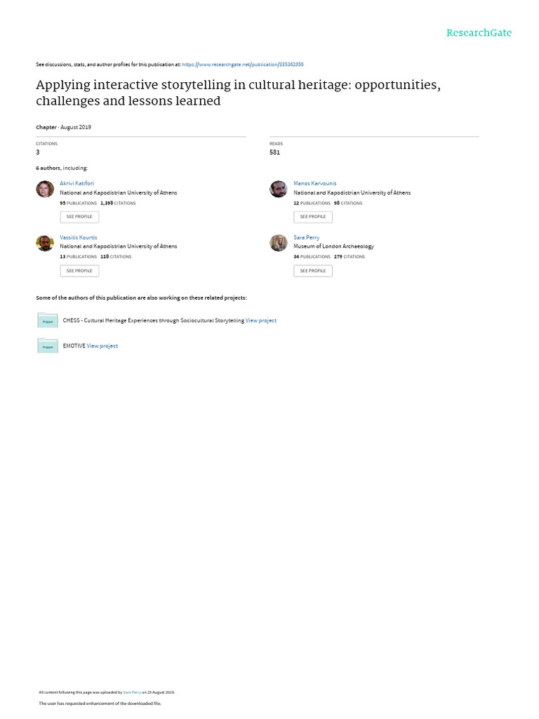 Katifori Et Al 2018-ICIDS | PDF | Expert | Experience