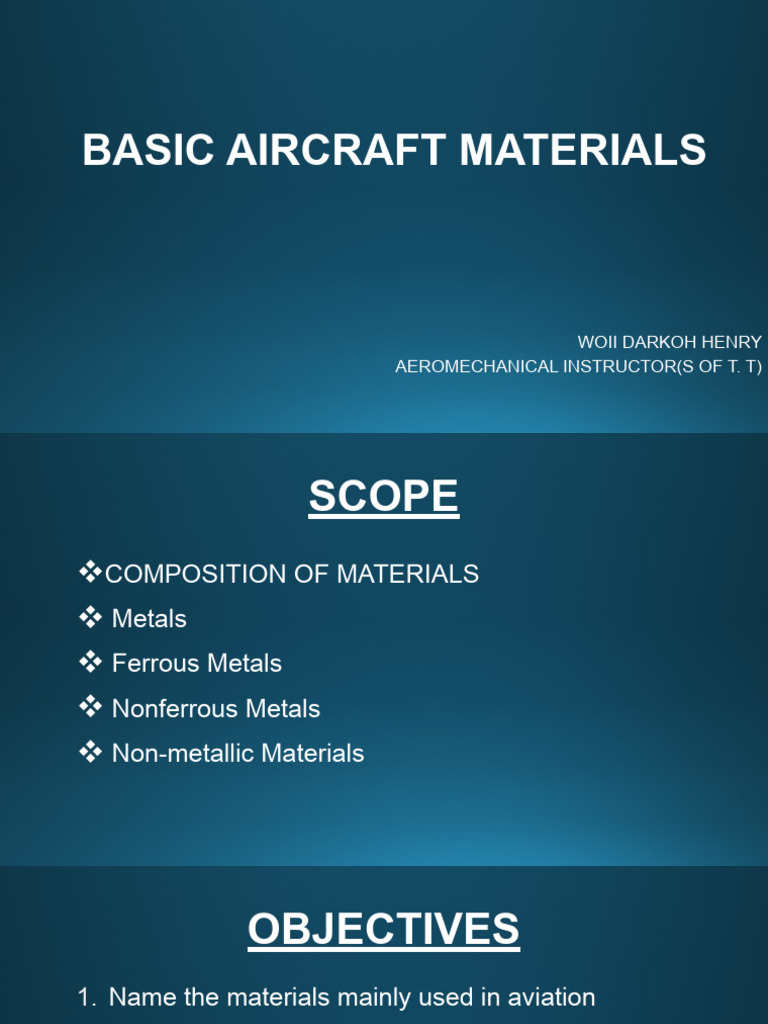 Basic Aircraft Materials Yr1 | PDF | Steel | Iron