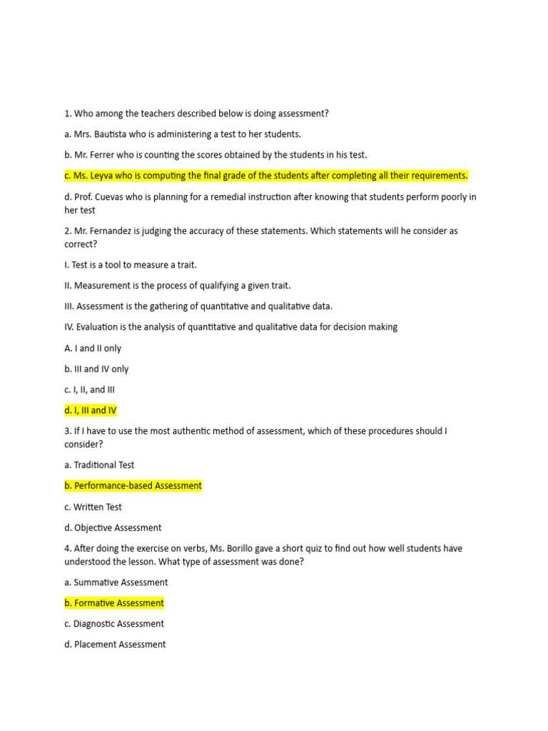 Aassessment of Learning Reviewer | PDF | Educational Assessment | Learning