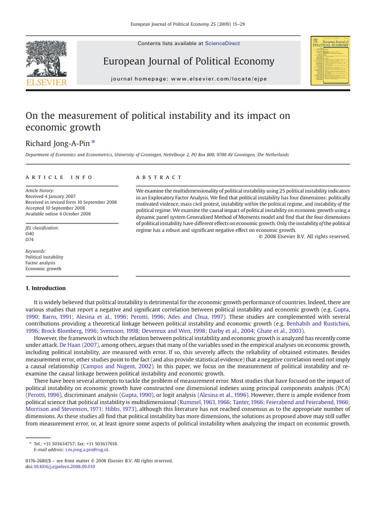 Political Instability & Growth Impact | PDF | Factor Analysis ...