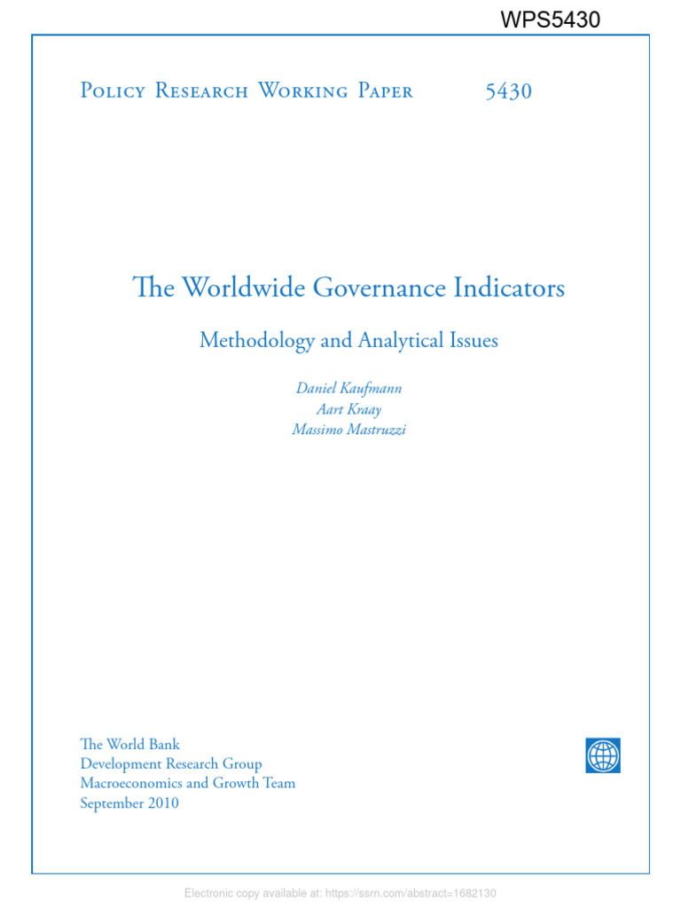 World Bank Methodology | PDF | Governance | Estimator