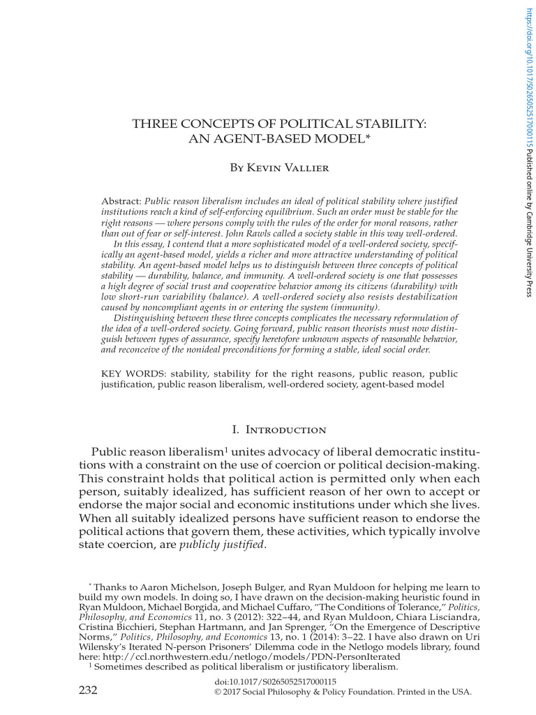 Three Concepts of Political Stability | PDF | Justice | Crime & Violence