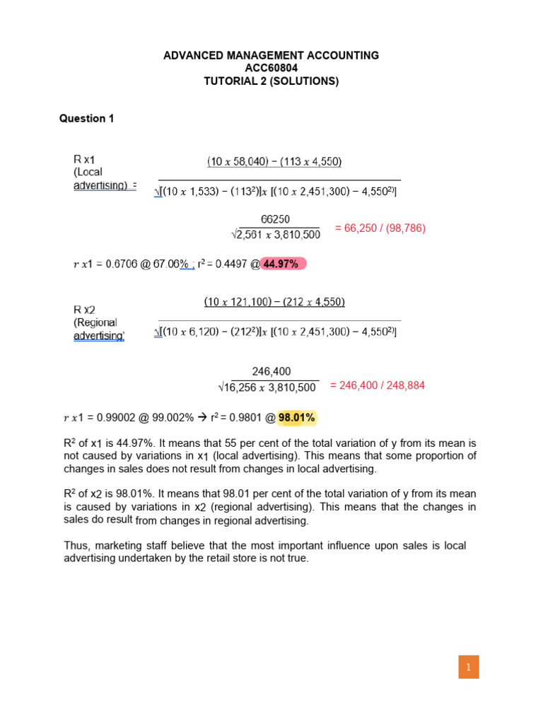 AMA Tutorial 2 (A) | PDF | Business Economics | Economics