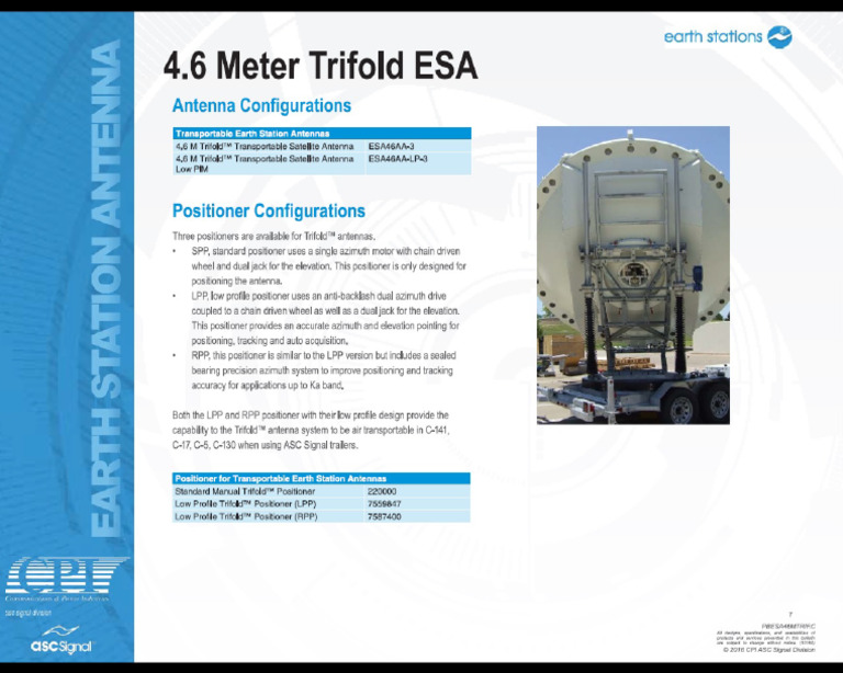 Asc Signal 120 4 6 Meter Trifold Transportable Antenna - 7 | PDF