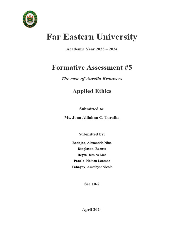 GED0114 FA5 Badajos Dinglasan Deyta Panela Tabayay | PDF | Autonomy | Mental Disorder