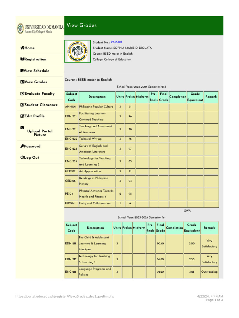 Universidad de Manila - Student Portal | PDF | Learning | Human Communication