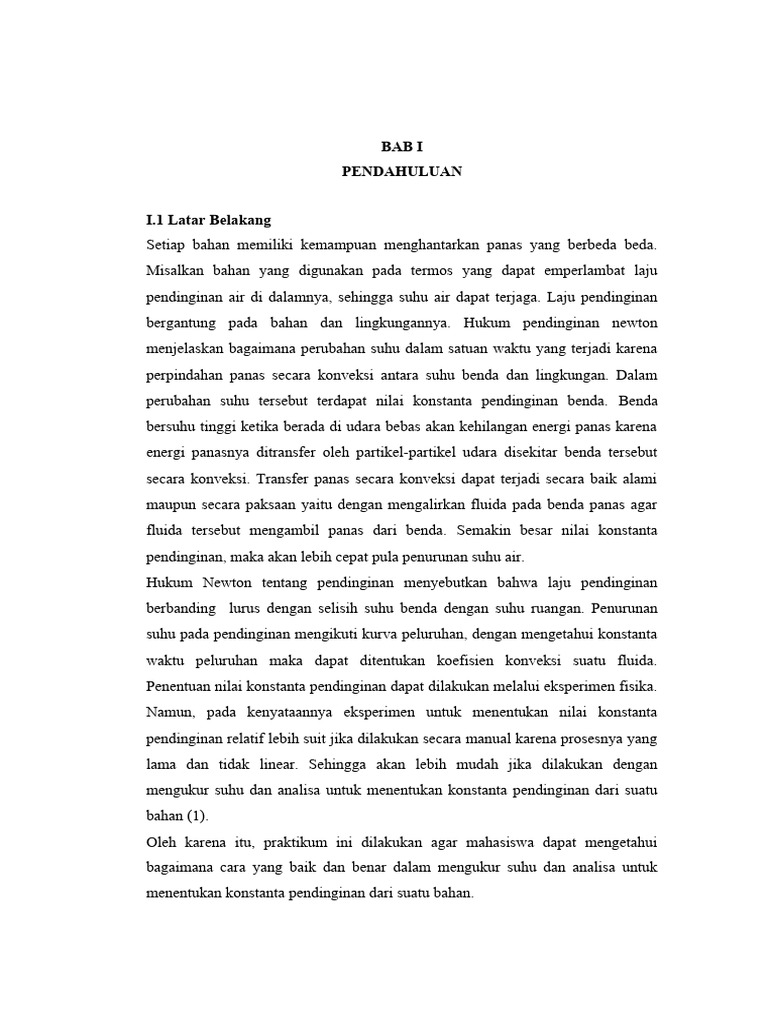 Laprak Pendinginan Newton Muh Wahyu | PDF | Sains & Matematika