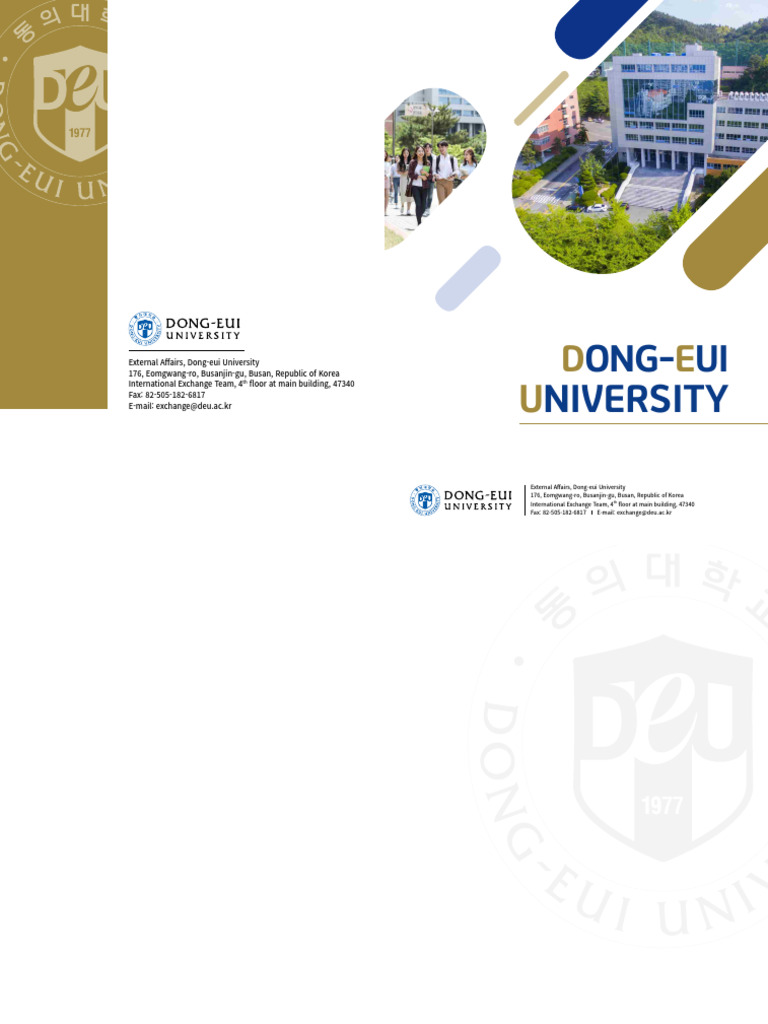 Dong-Eui University Admission Guide 2025 | PDF | Engineering ...