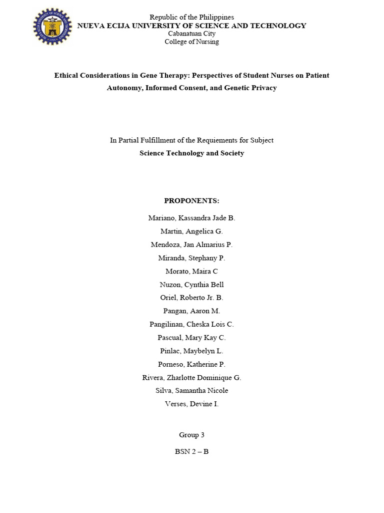 Activity4 Group3 Research-Proposal | PDF | Gene Therapy | Informed Consent