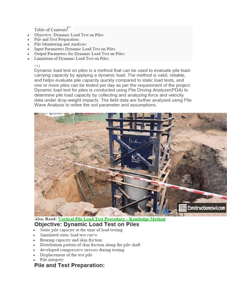 Dynamic Load Test | PDF | Deep Foundation | Force