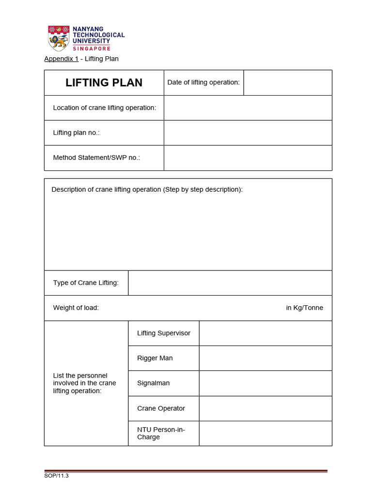 Lifting Plan - Crane Lifting Operation 11 4 | PDF | Crane (Machine ...