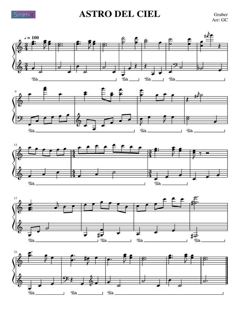Pianoforte Natale Astro Del Ciel GC | PDF