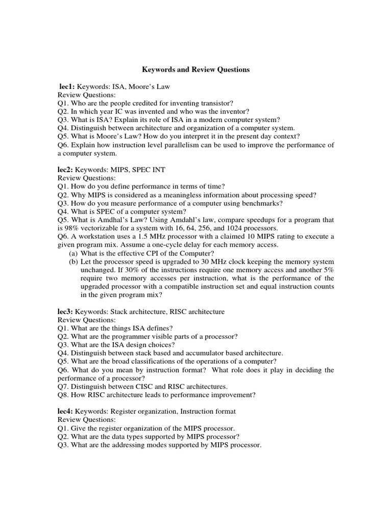 Comp Arch Nptel Questions | PDF | Cpu Cache | Central Processing Unit
