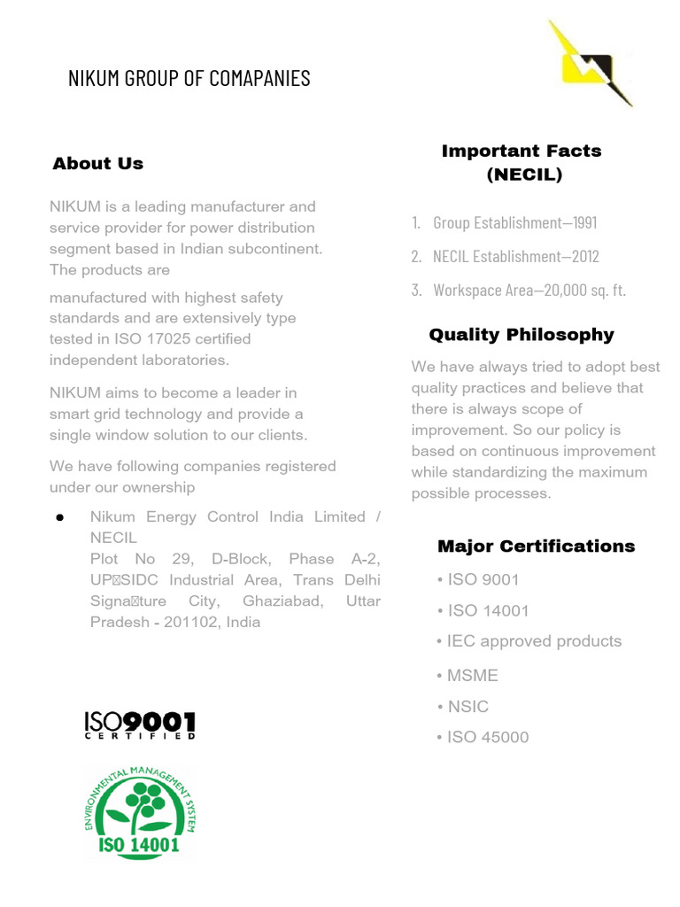 Nikum Group of Comapanies | PDF | Smart Grid | Mains Electricity