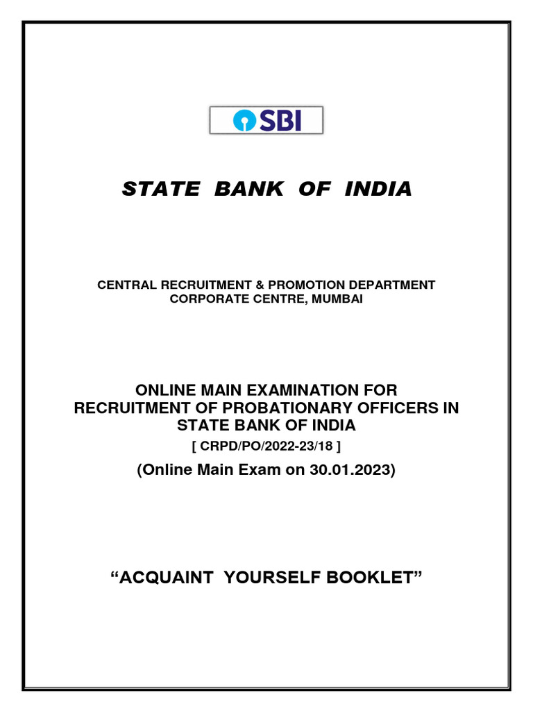 Sbi Banking Exam Model Paper | PDF