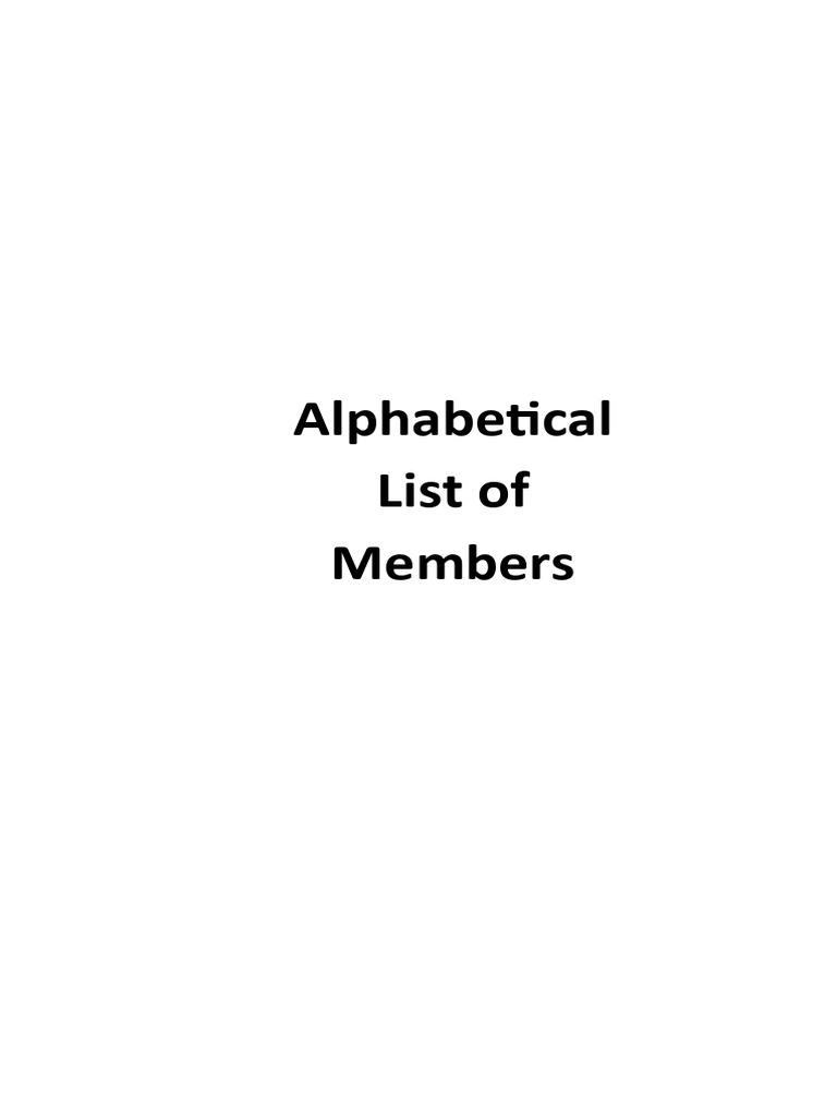 Alphabetical List of Members 2017 18 | PDF | Accounting | Business