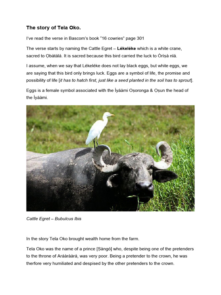 Yoruba Myth of Wealth and Luck | PDF