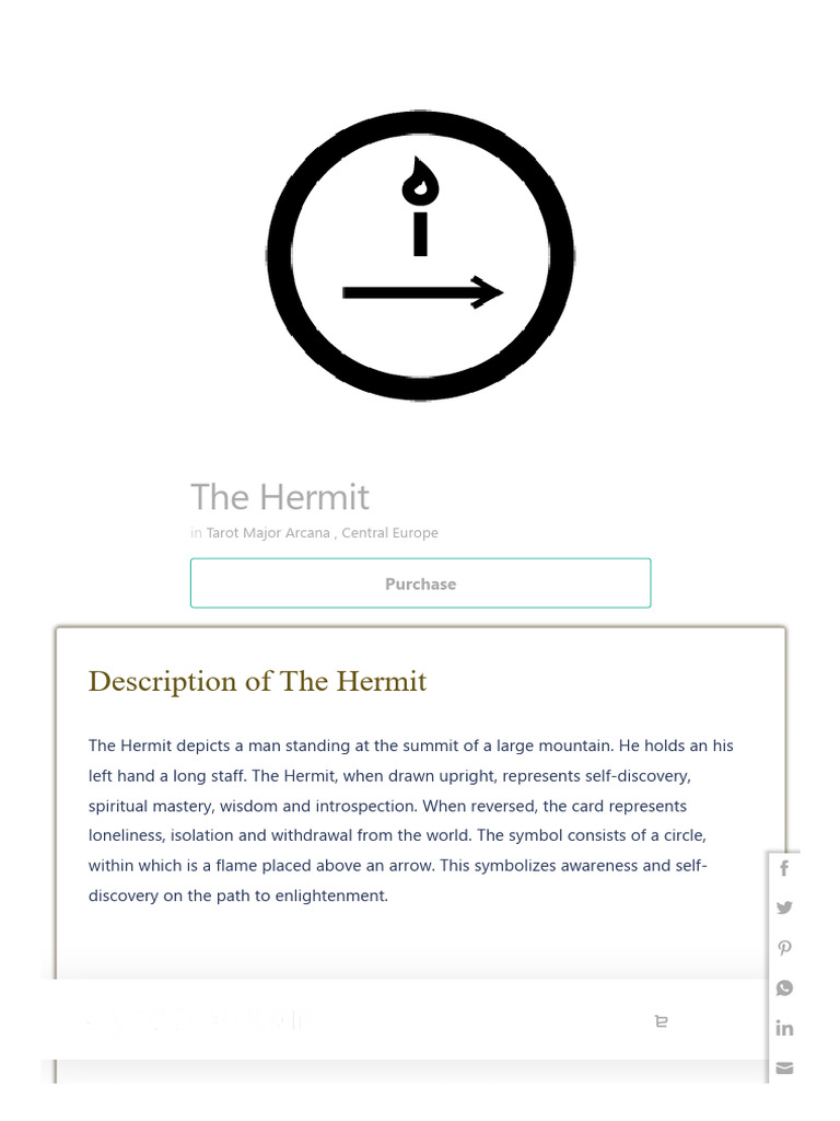 The Hermit Tarot Symbol - Worldwide Ancient Symbolsw | PDF | Tarot ...