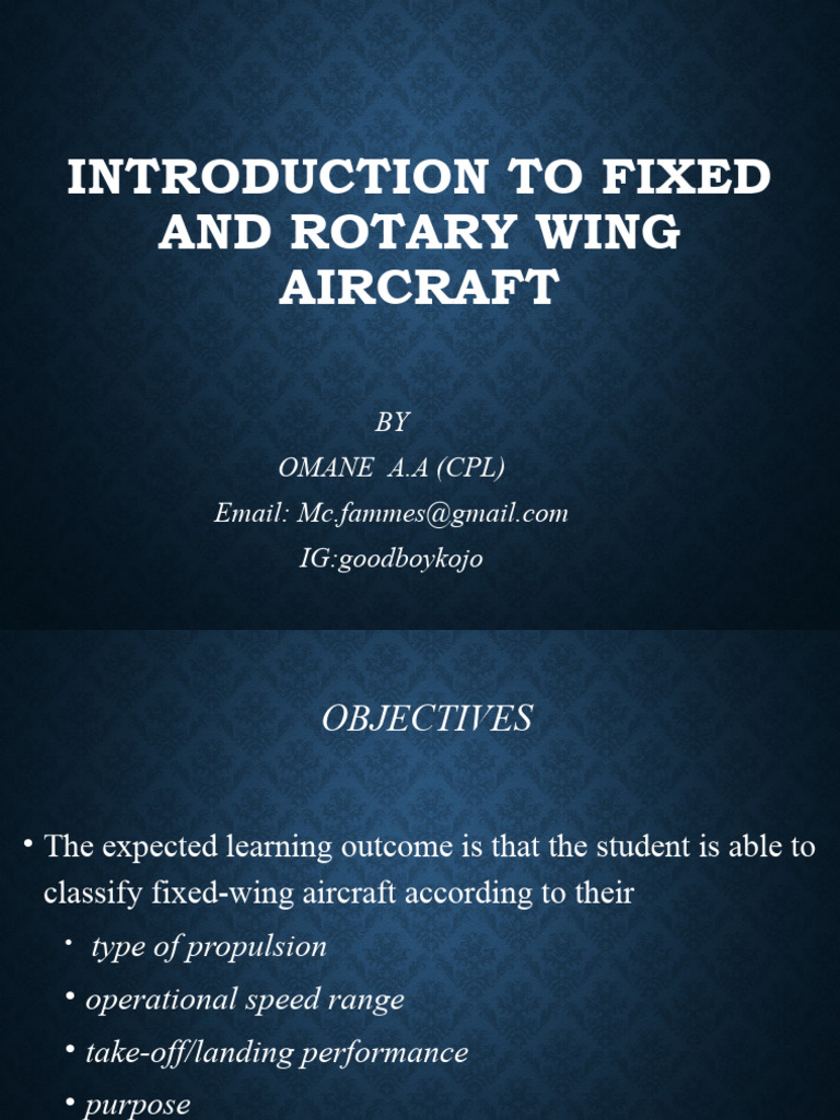Fixed and Rotary Wing Aircraft Overview | PDF | Helicopter Rotor ...