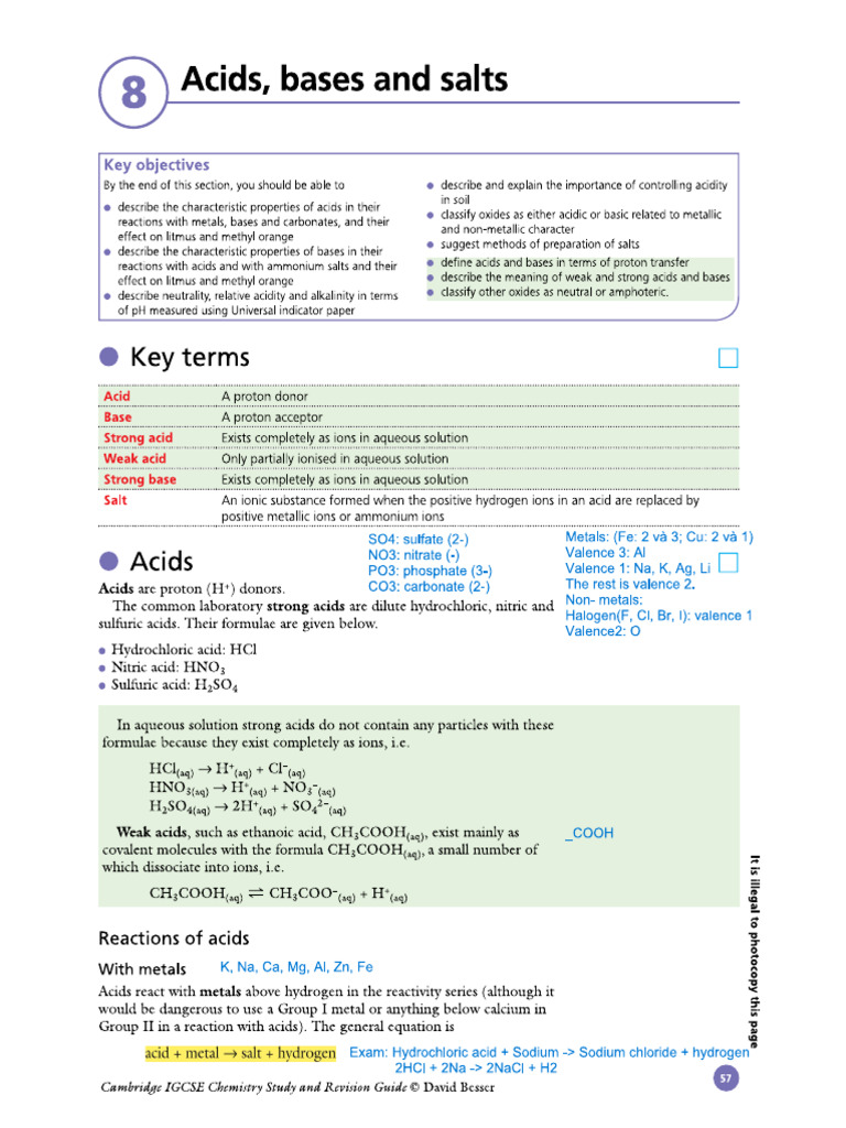 Note - Acids and Bases | PDF