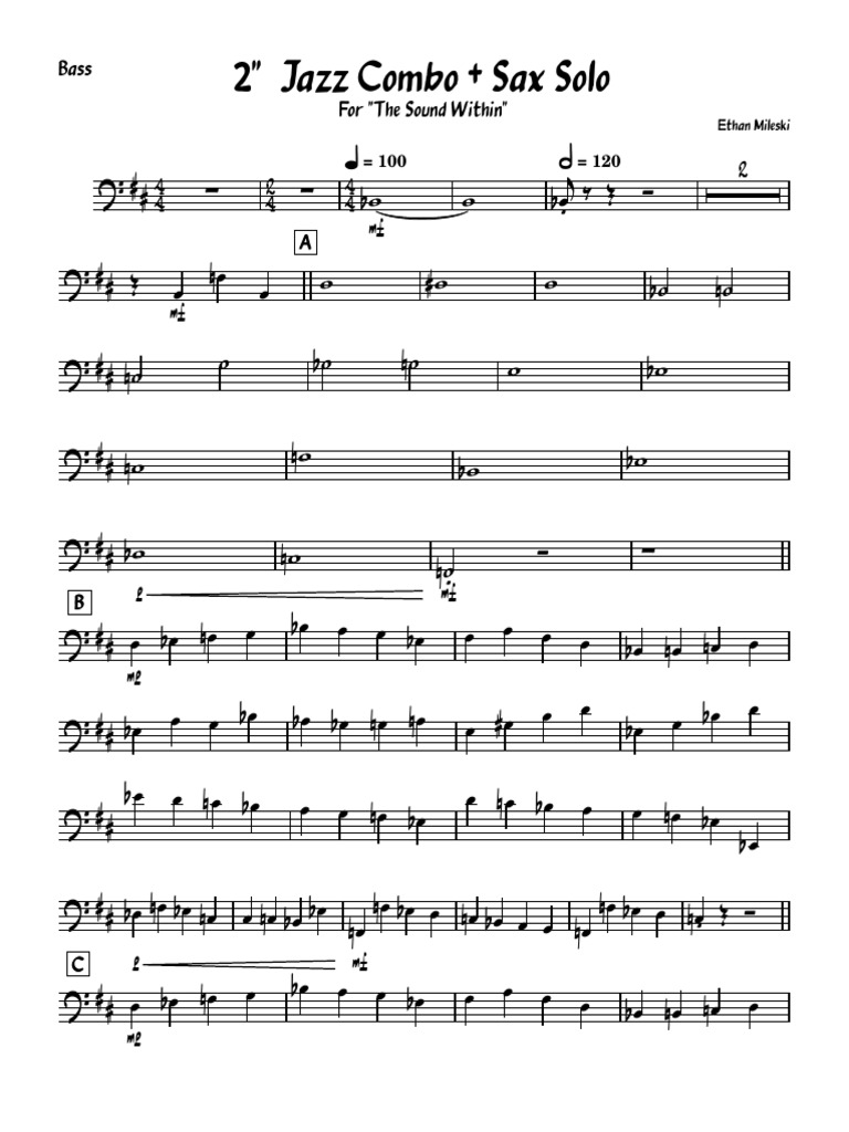 Jazz Combo For The Sound Within-Bass | PDF | Jazz | Popular Music