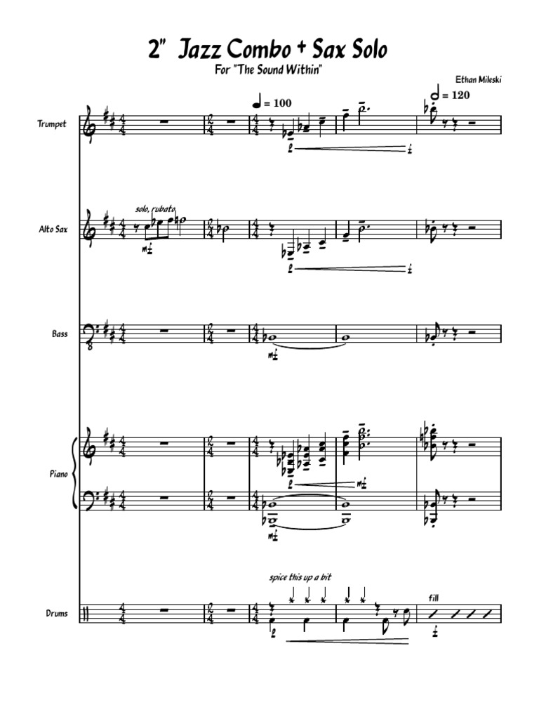 Jazz Combo Sheet Music | PDF | Musicology | Musical Instruments