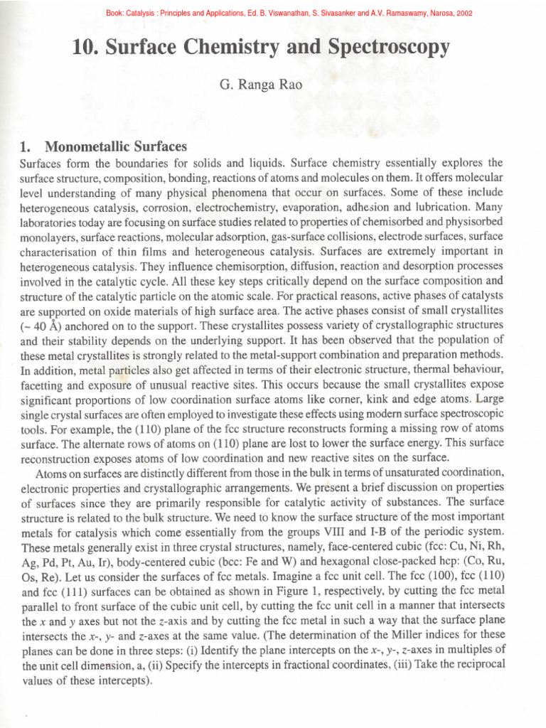 Chapter 10 - Surface Chemsitry & Spectros | PDF