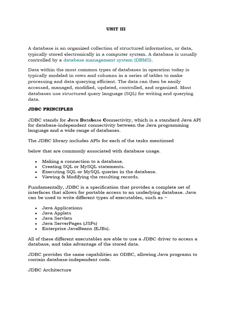 Ajava Unit III | PDF | World Wide Web | Internet & Web Ajava Unit III | PDF | World Wide Web | Internet & Web
