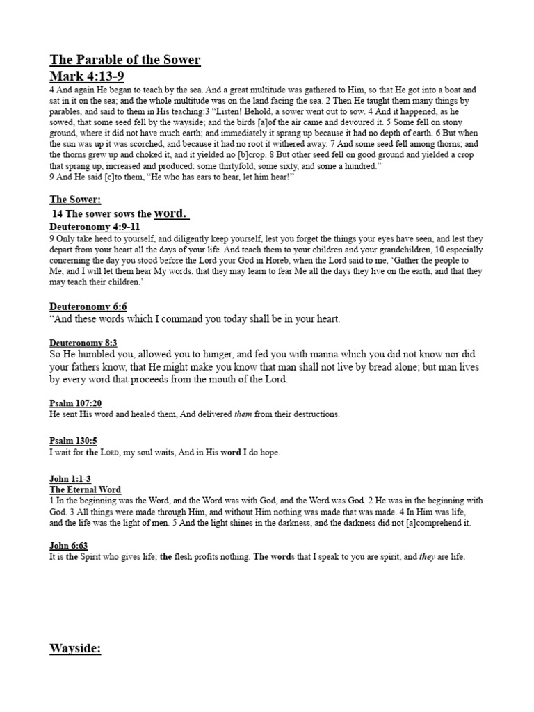 Parable of The Sower | Download Free PDF | Religious Belief And ...