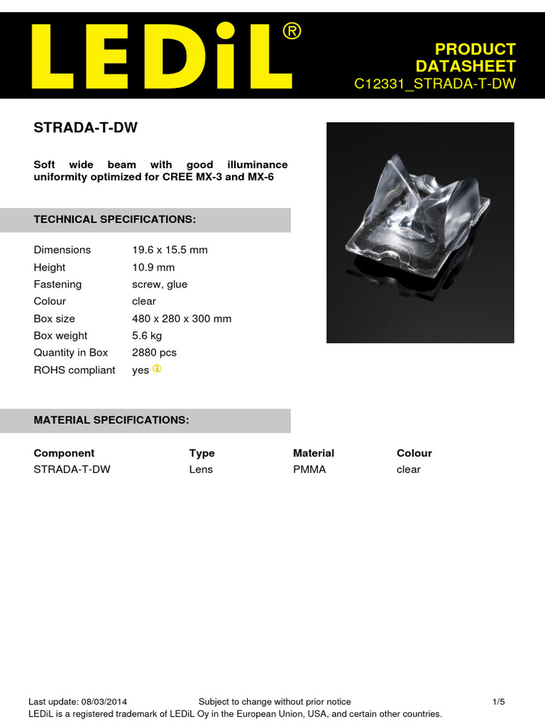 Strada-T-Dw: Product Datasheet | PDF | Computers | Technology & Engineering