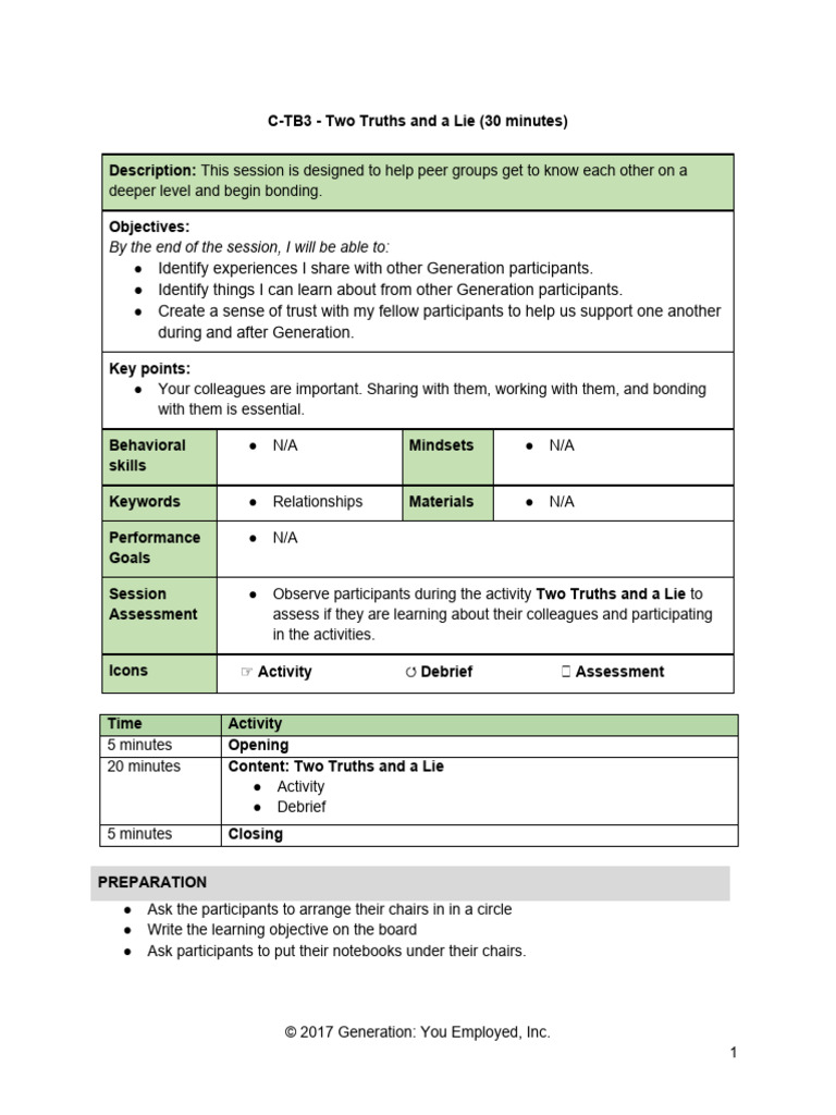 16 C-TB3 - Two Truths and A Lie VF USB | PDF | Truth | Cognition
