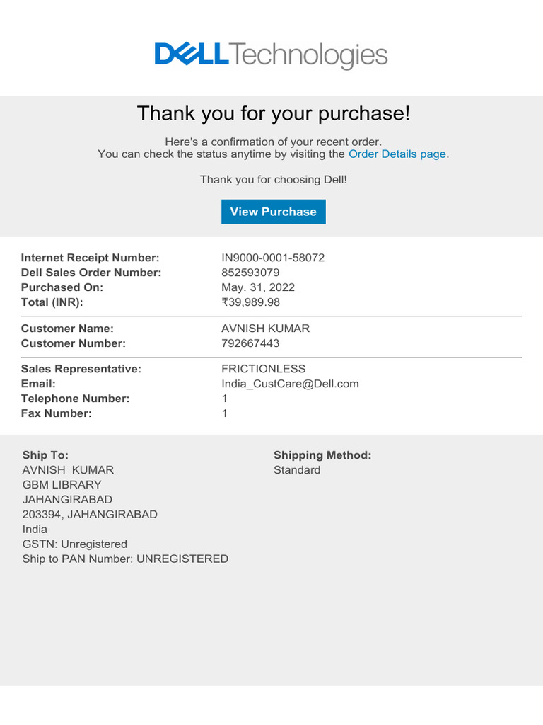 Dell Purchase | PDF | Laptop | Wi Fi